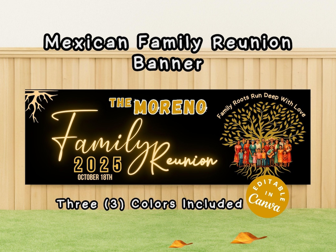 Editable Mexican Family Reunion Banner Mexican Reunion Outdoor Banner ...