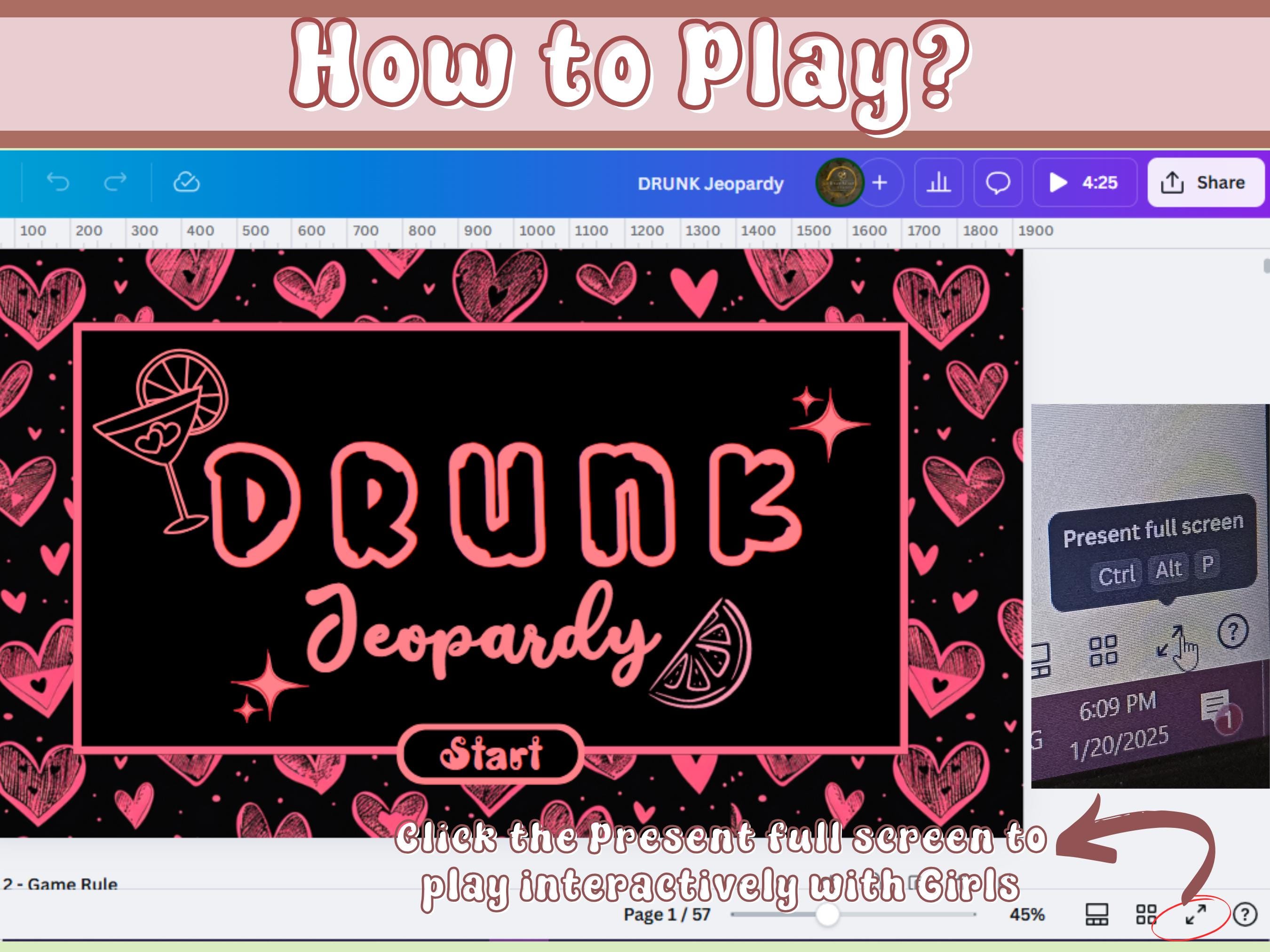 Editable Drunk Jeopardy Digital Powerpoint Game Drinking Board ...