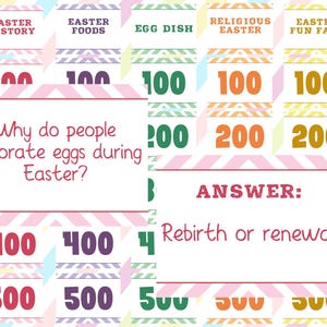 Printable Easter Jeopardy Game Sheet Easter Kids Game School Activity ...