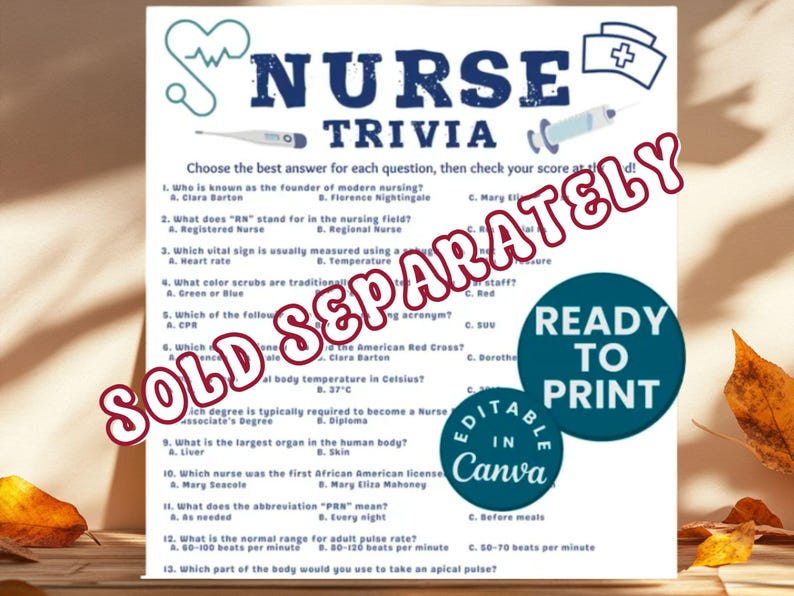 Nurse Scattergories Game Sheet Printable, Fun Nursing Theme, Nurse ...