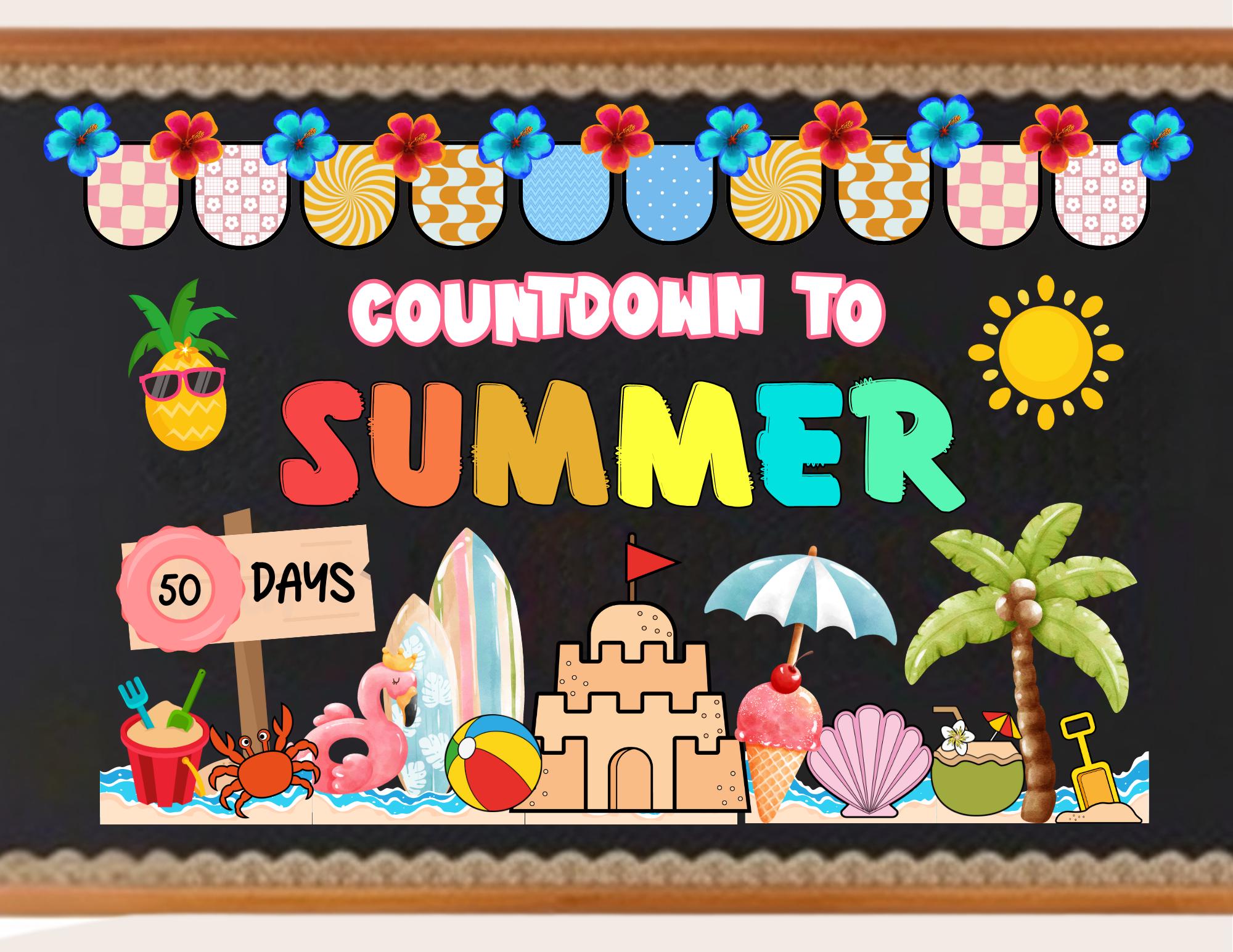 Beach Themed Countdown to Summer Bulletin Board Kit, End of School Year ...