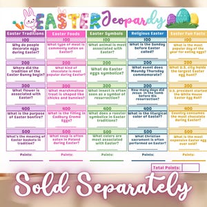 DIY Spring Game Sheet Jeopardy Printable Games for Kids Classroom ...