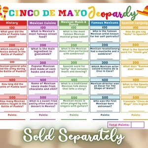 Cinco De Mayo Friendly Feud Game Sheet Printable Kids Classroom ...