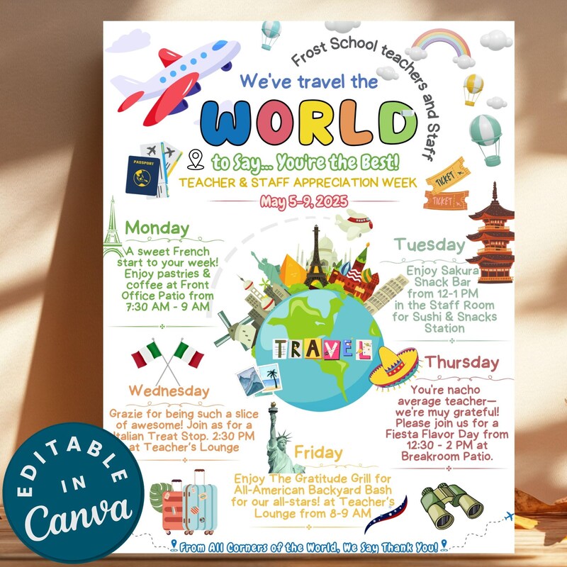 Teacher Appreciation Travel Theme - Etsy