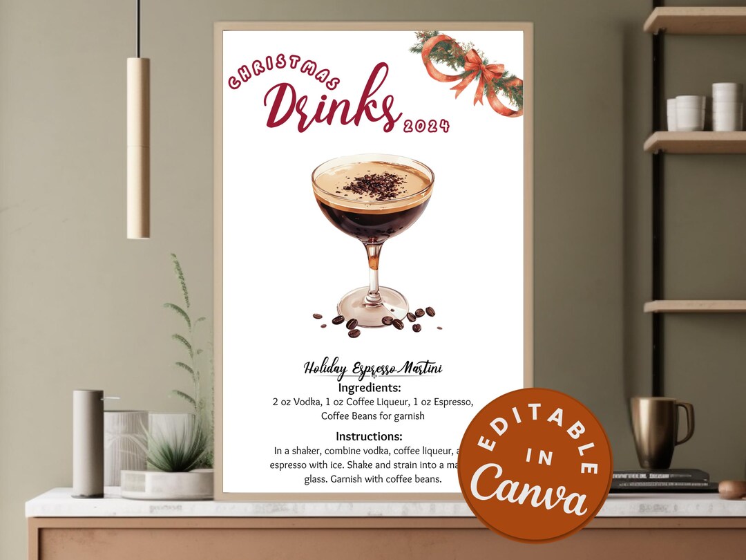 Espresso Martini Bar Menu Signature Cocktail Espresso Martini Sign ...