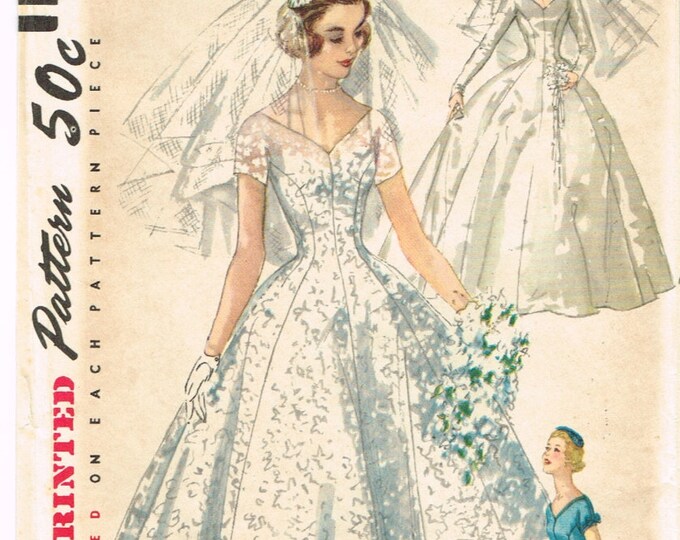 Original 1950's Regal Princess Style Wedding Dress Pattern - Etsy