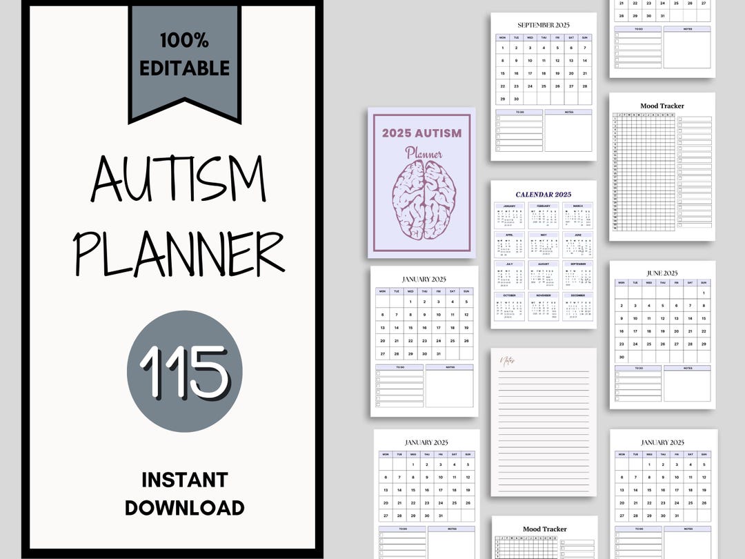 Autism Planner Binder: Daily Organizer for Adults & Kids (digital ...