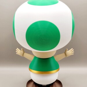 10" Green Super Mario Toad Figure - 3D Printed Retro Gaming Collectible ...