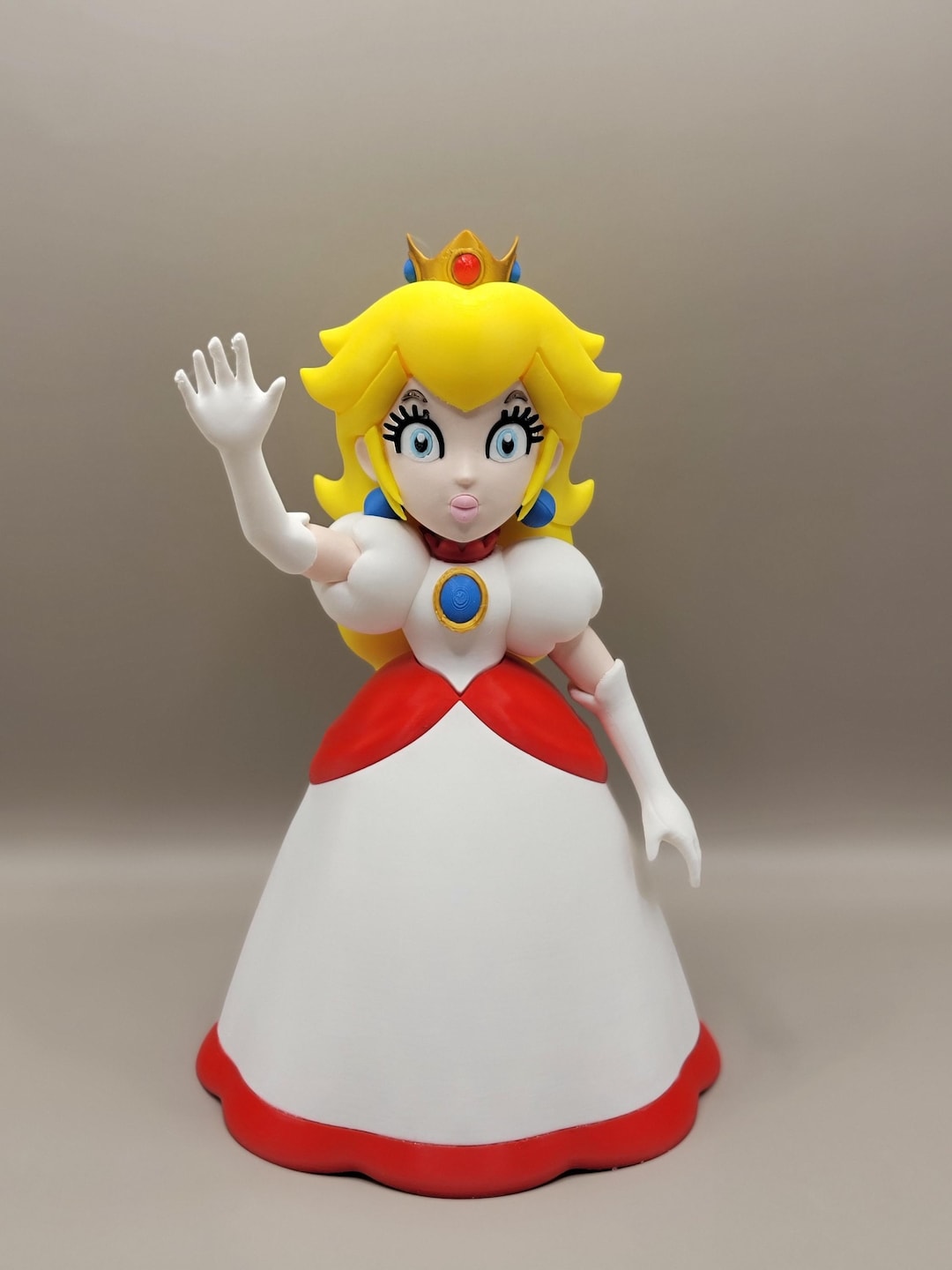 9.5" Super Mario Fire Princess Peach Figurine - 3D Printed Gamer Gift ...