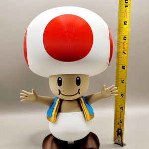 10" Super Mario Toad Figure - Retro Gaming Collectible, 3D Printed ...