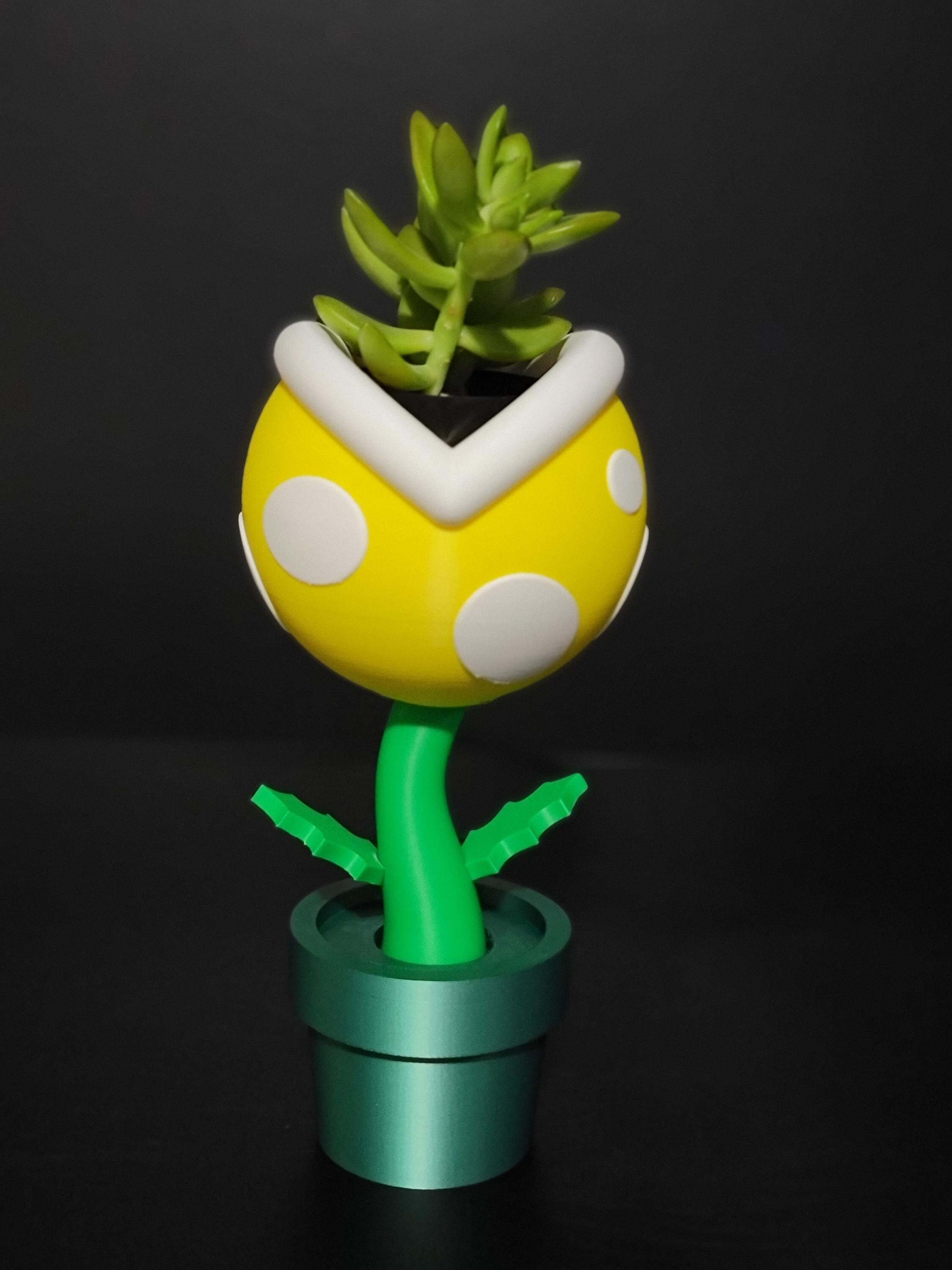 10 Yellow Super Mario Piranha Plant Planter Pot Fun Nintendo Themed Pot ...