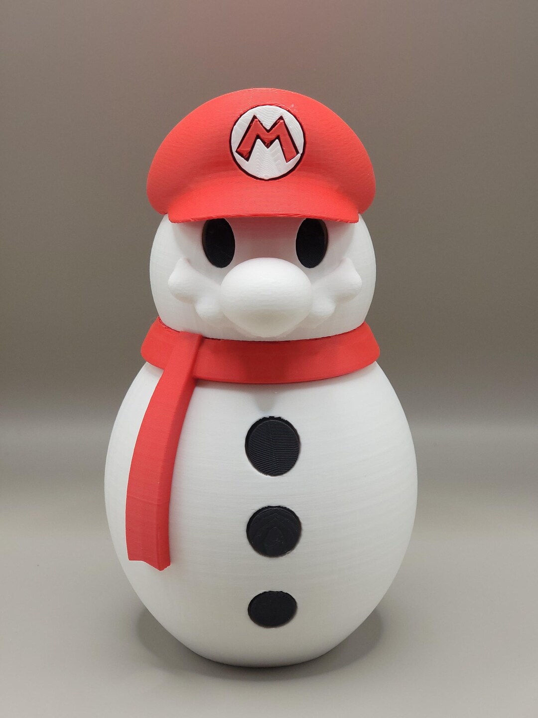 3D Printed Super Mario Snowman: Gamer Christmas Decor (7") - Etsy