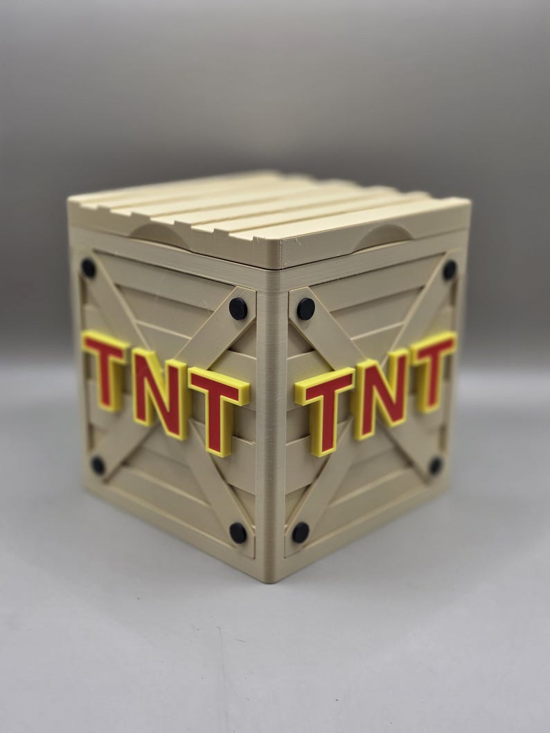 3D Printed TNT Crate Box: Gamer Room Decor - Etsy