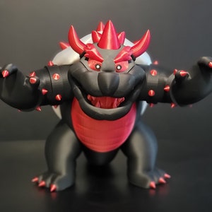 Large 12.5 Dark Bowser Action Figure 3D Printed King Koopa Gaming ...