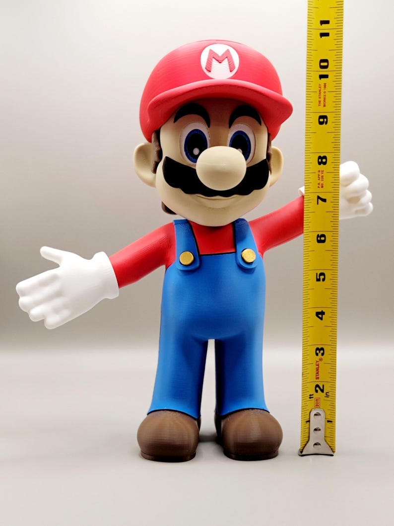 3D Printed Super Mario Figure: Large Retro Gaming Collectible (18 Inch ...