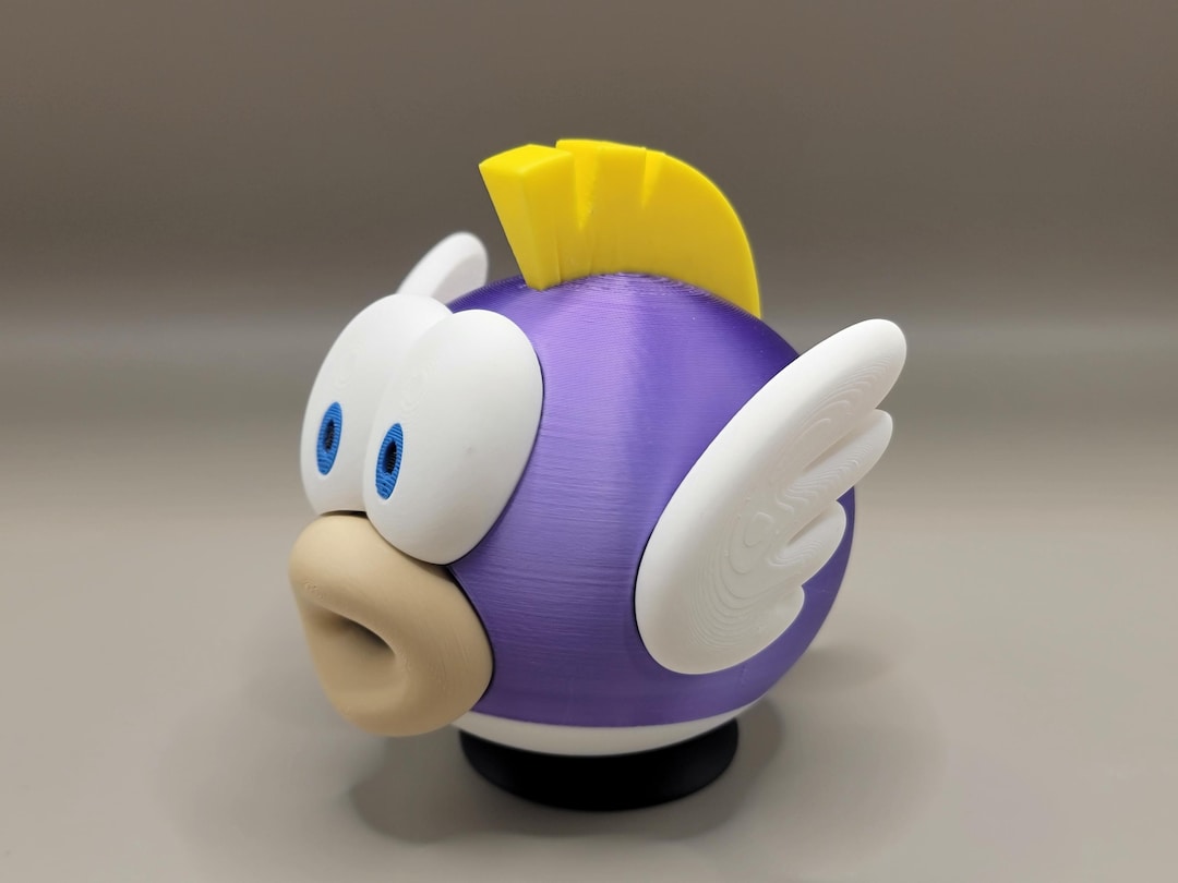 3.5" Purple Super Mario Cheep Cheep Fish Figurine | 3D Printed Retro ...