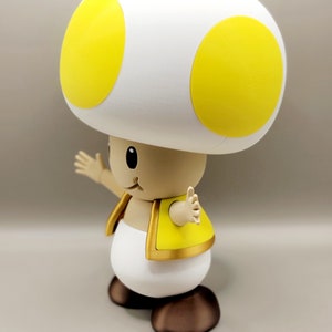 10" Yellow Super Mario Toad Figure - 3D Printed Retro Gaming ...
