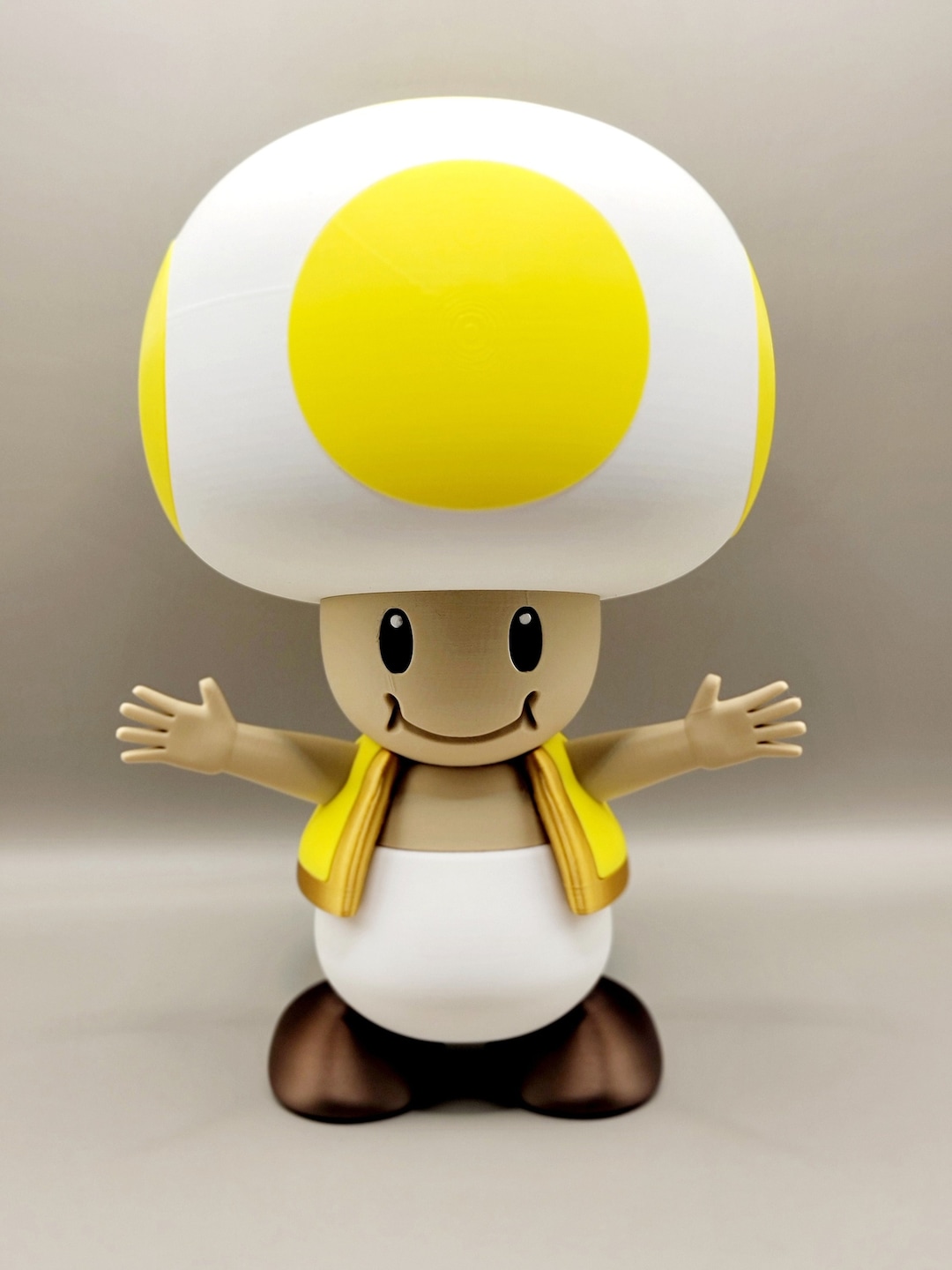 10" Yellow Super Mario Toad Figure - 3D Printed Retro Gaming ...