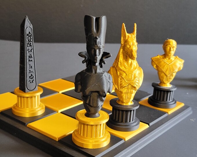 3D Printed Egyptian Chess Set – Ancient Egypt Chess Board Game – Unique ...