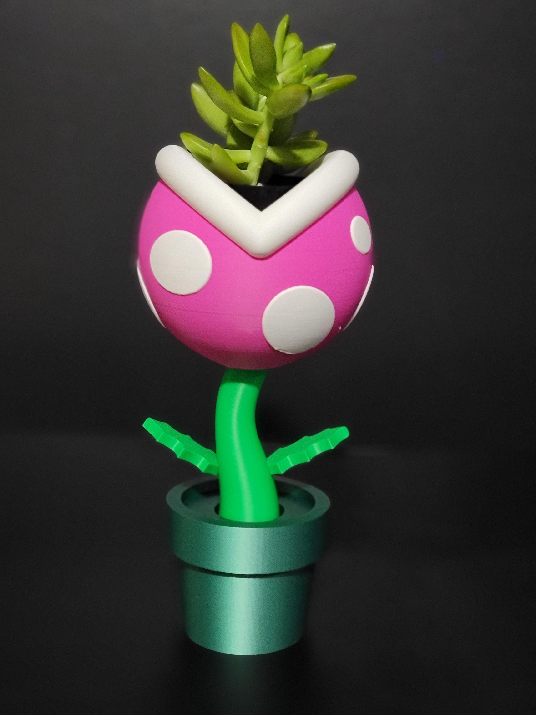 10" Pink Super Mario Piranha Plant Planter Pot – Fun Nintendo Themed ...