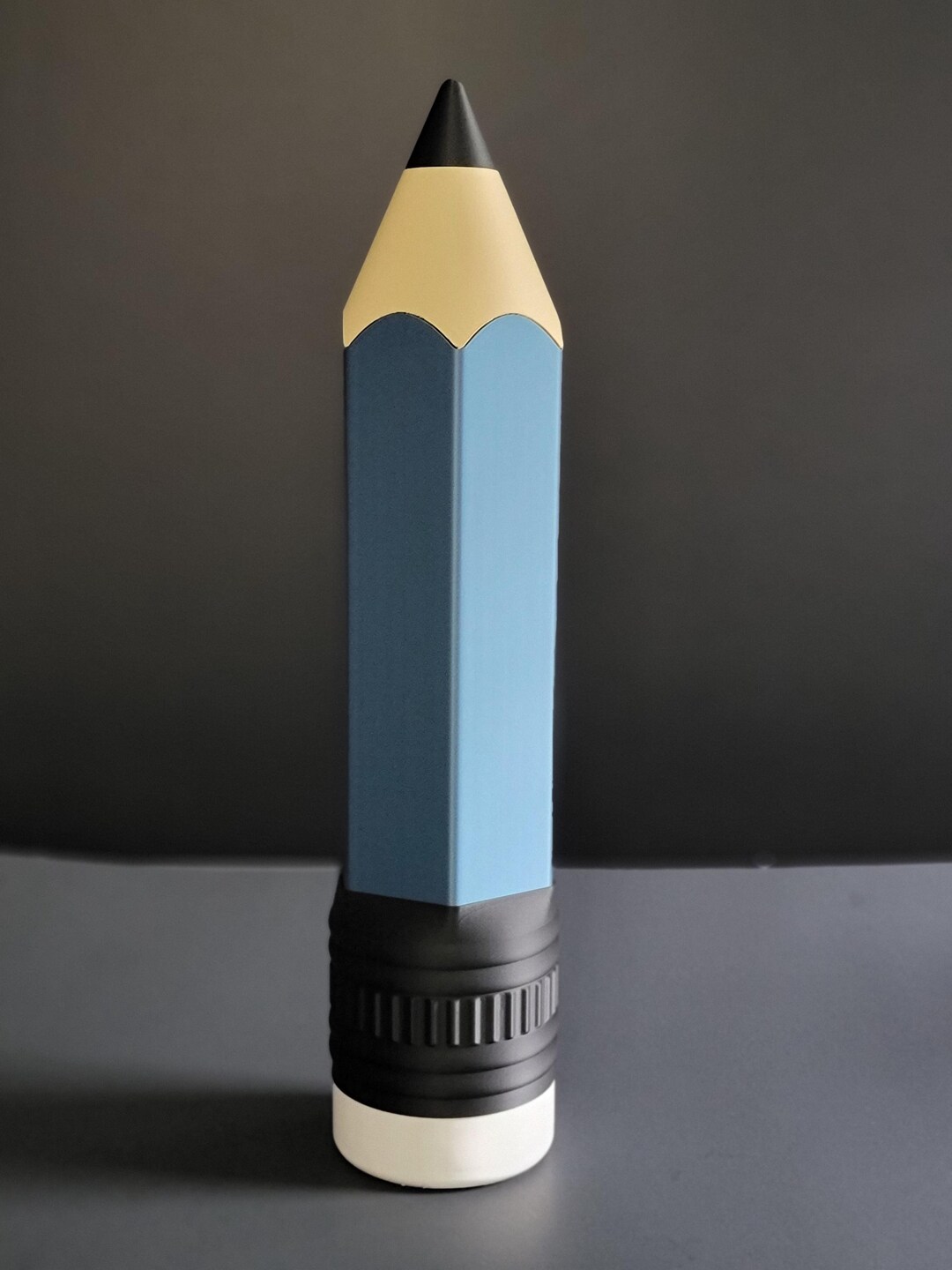 3D Printed 16" Metallic Blue Pencil Holder - Desk Organizer for Office ...