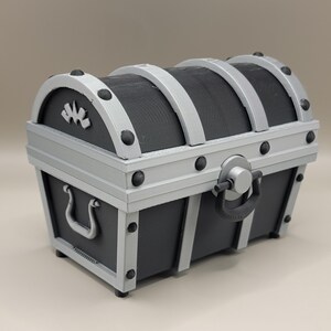 Black and Silver Treasure Chest Storage Container - 3D Printed Pirate ...