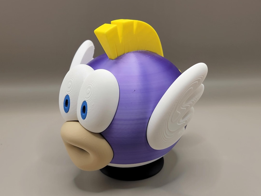 3D Printed Purple Cheep Cheep Figurine: Retro Gamer Decor - Etsy