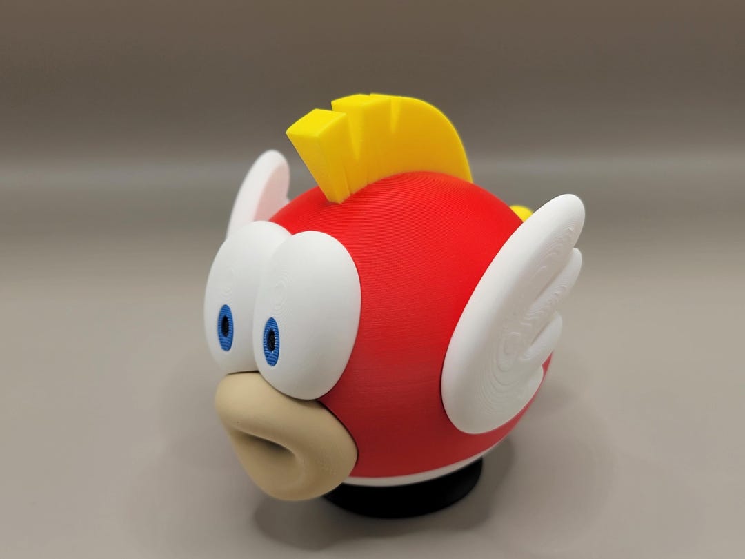 3.5" Red Super Mario Cheep Cheep Fish Figurine | 3D Printed Retro Gamer ...