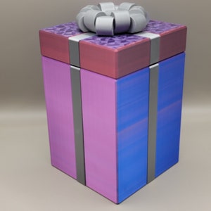Round Ribbon Twist Lock Present Box 3D Printed Gift Box With Twist Lid ...