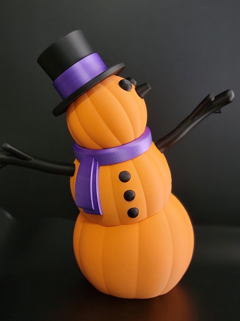 Articulated Pumpkin Snowman With Top Hat: Whimsical Fall Halloween ...