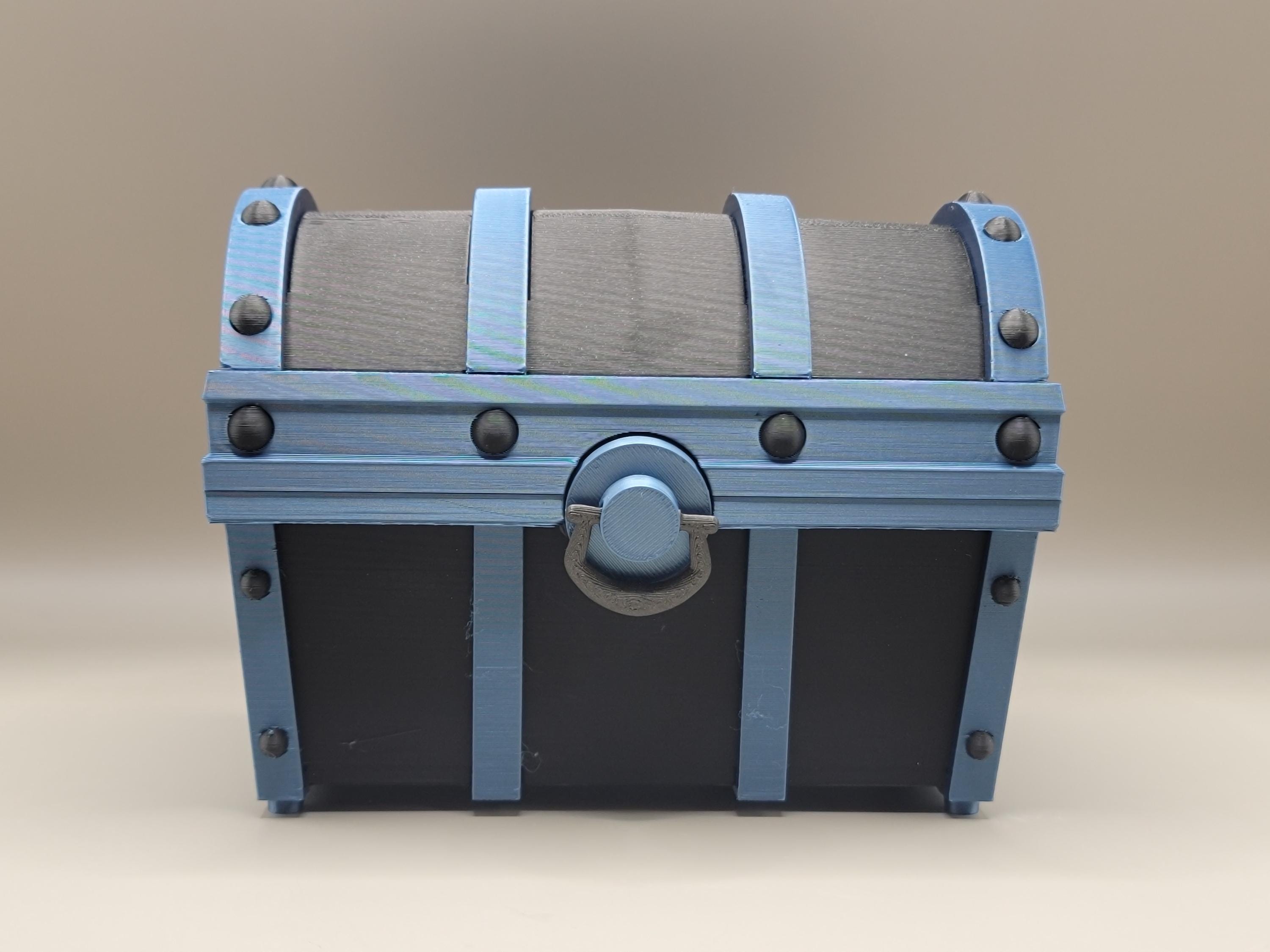 Black and Blue Treasure Chest Storage Container 3D Printed Pirate ...