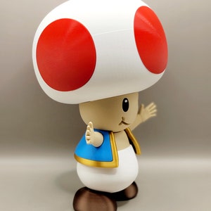 10" Super Mario Toad Figure - Retro Gaming Collectible, 3D Printed ...