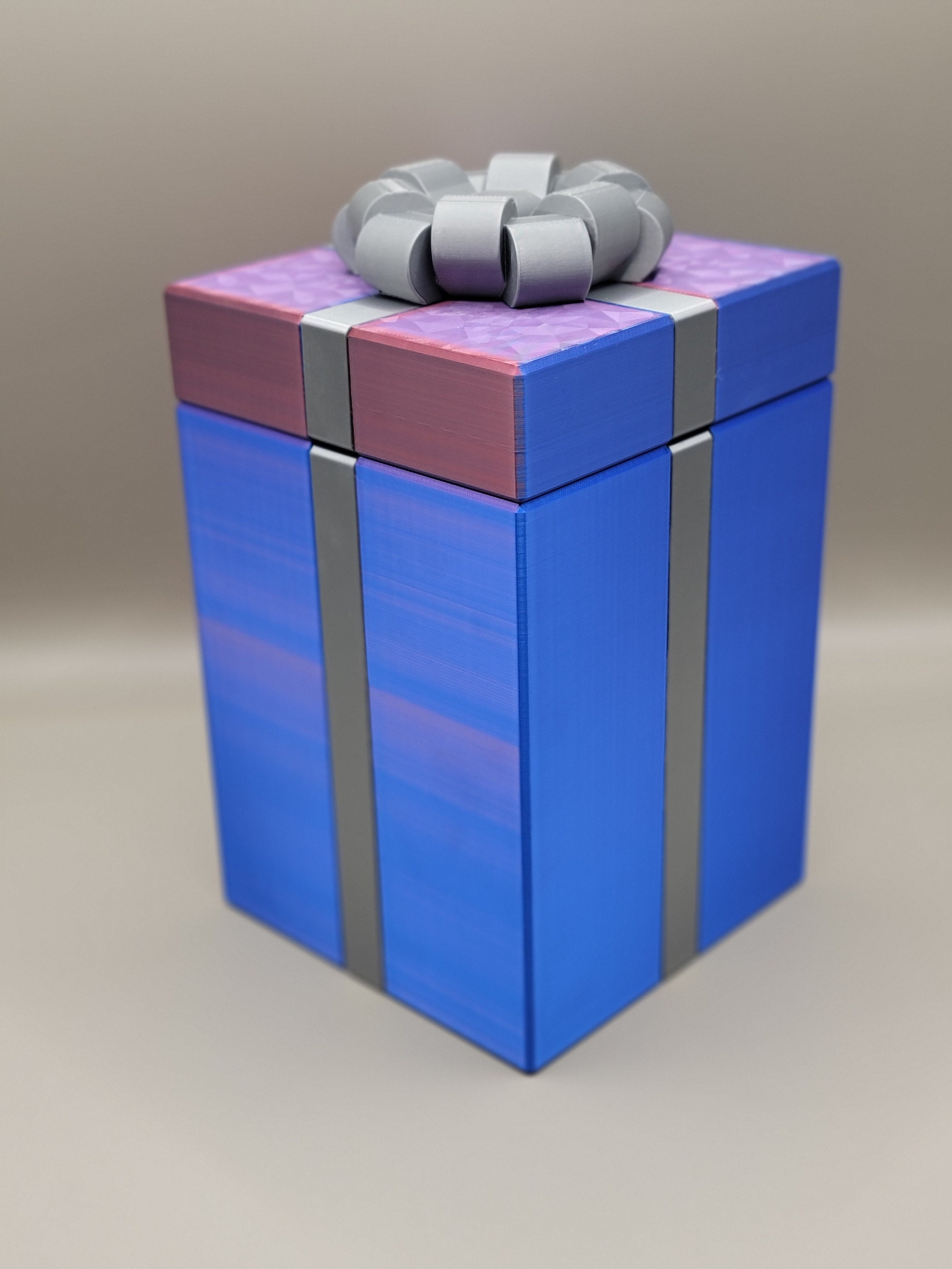 Round Ribbon Twist Lock Present Box 3D Printed Gift Box With Twist Lid ...