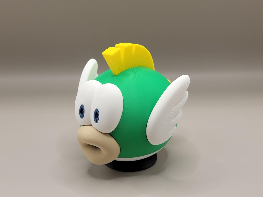 3.5" Green Super Mario Cheep Cheep Fish Figurine | 3D Printed Retro ...