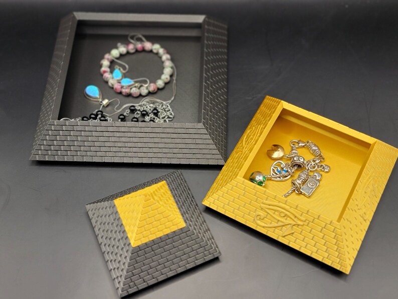 Pyramid Jewelry Box 3D Printed Geometric Trinket Storage Unique Home ...