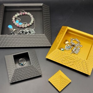 Pyramid Jewelry Box - 3D Printed Geometric Trinket Storage - Unique ...