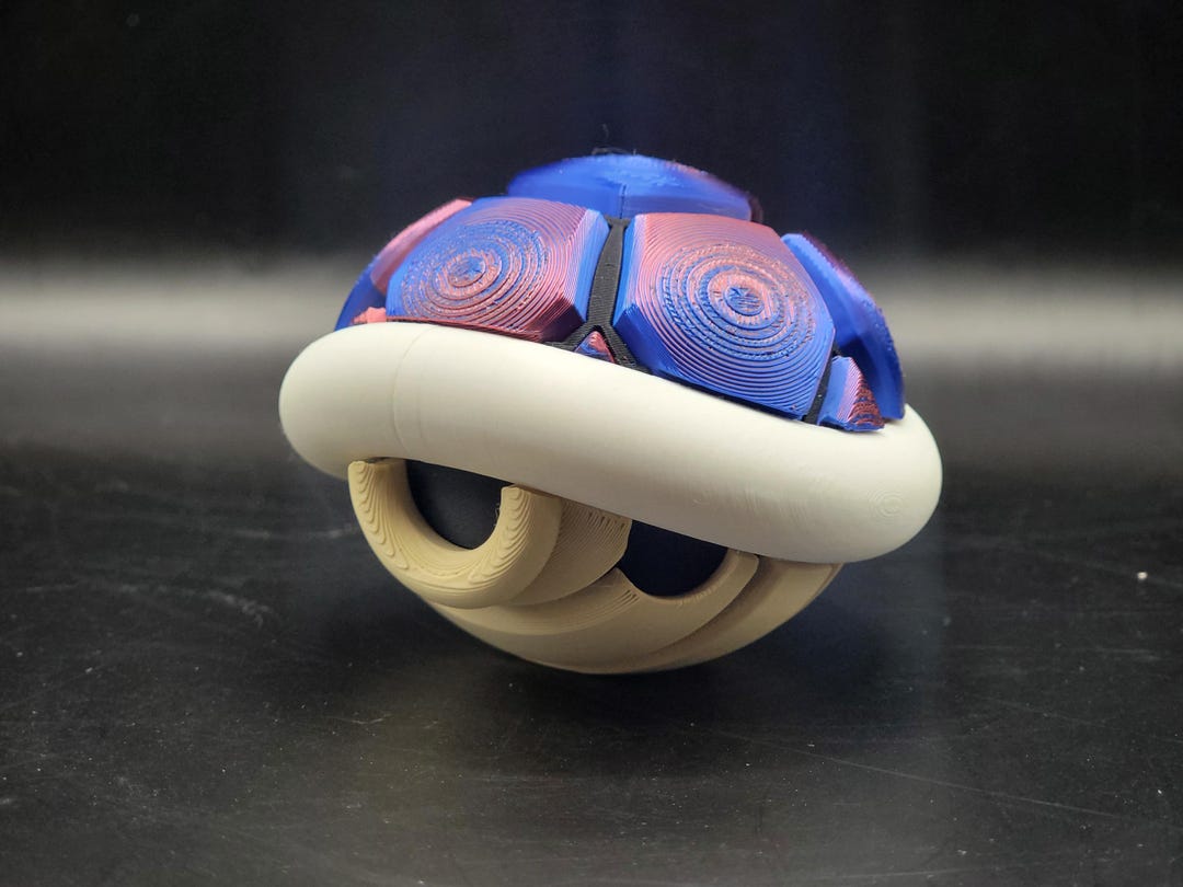 2.5" Metallic Blue/red Super Mario Turtle Shell Storage Container - 3D ...