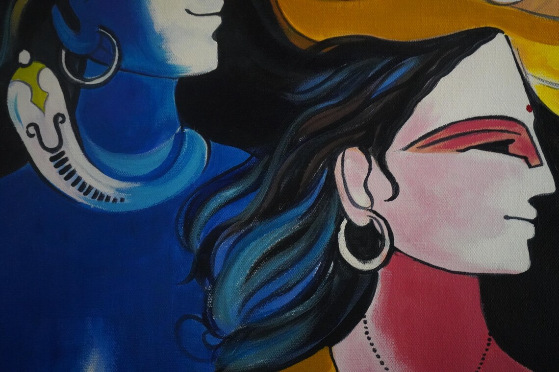 Lord Shiva Painting Divine Union Shiva Parvati Painting Shiv Parivaar ...