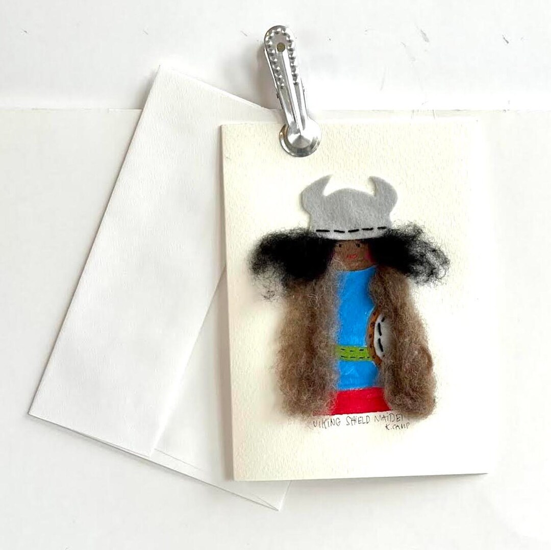 Viking Shield Maiden Felt Card (godrun) - Etsy