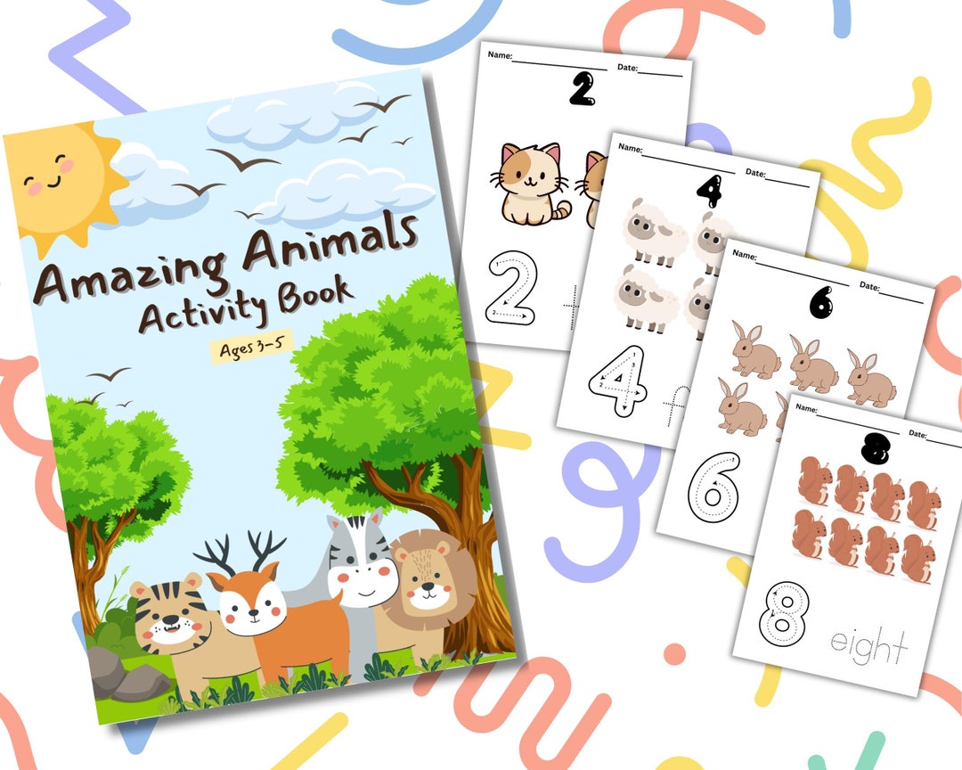 Amazing Animals Activity Book I Preschool- Kindergarten Worksheet I ABC ...