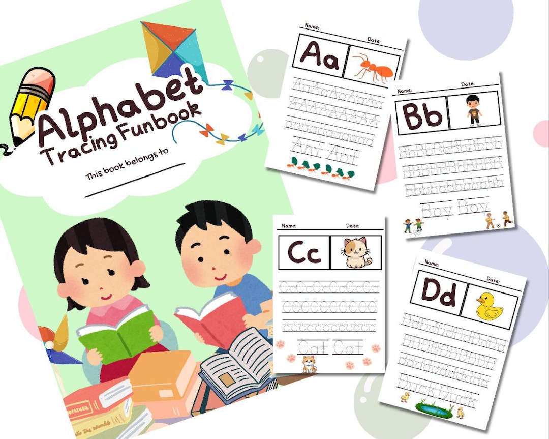 Alphabet Tracing Funbook With Cover Page | Preschool- Kindergarten ...