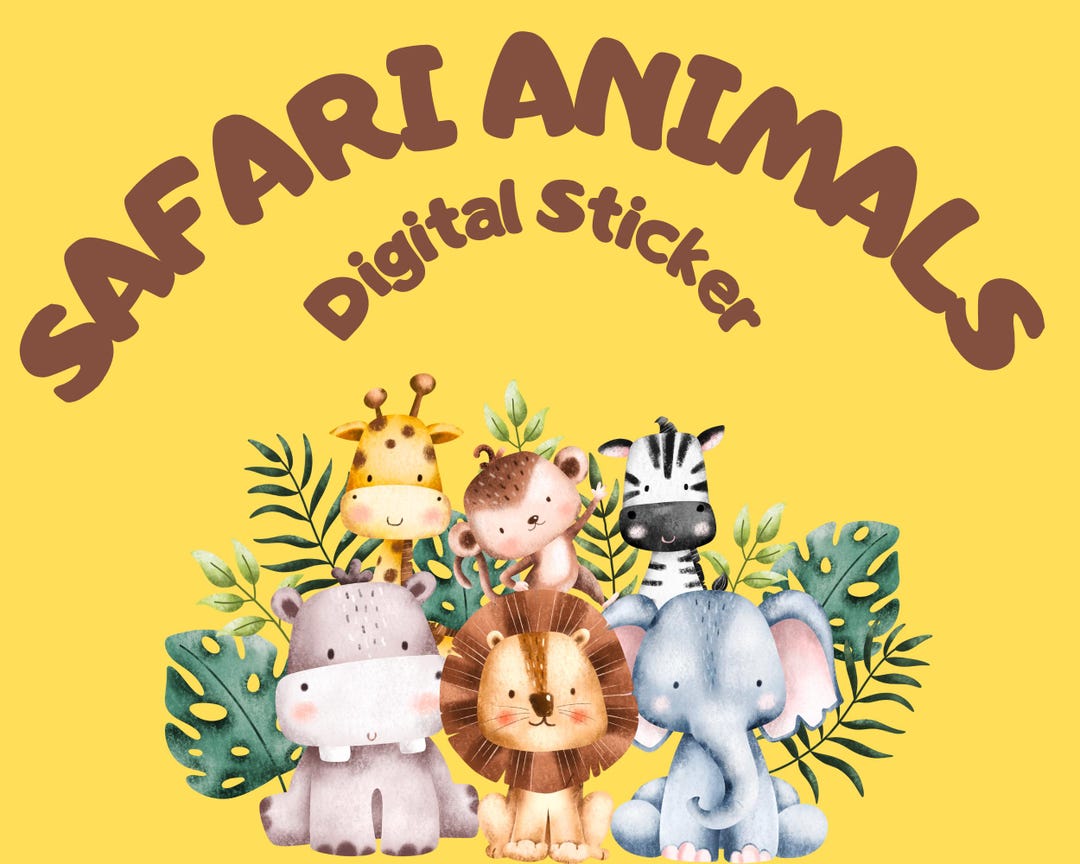 Safari Animal Stickers, Printable Stickers, Cute Stickers, Educational ...