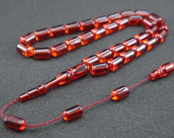 Tesbih Brown Amber Rosary Original Prayerbead Handmade Rosary Kehribar ...