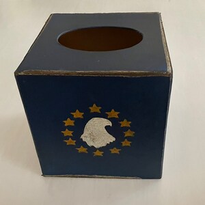 Paper Mache Navy Blue American Eagle Tissue Cover - Etsy