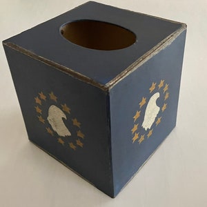 Paper Mache Navy Blue American Eagle Tissue Cover - Etsy