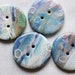 Large Blue Buttons Gifts for Knitters Handmade Art Buttons, 1 1/4 Inch ...