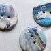 Large Blue Buttons Gifts for Knitters Handmade Art Buttons, 1 1/4 Inch ...