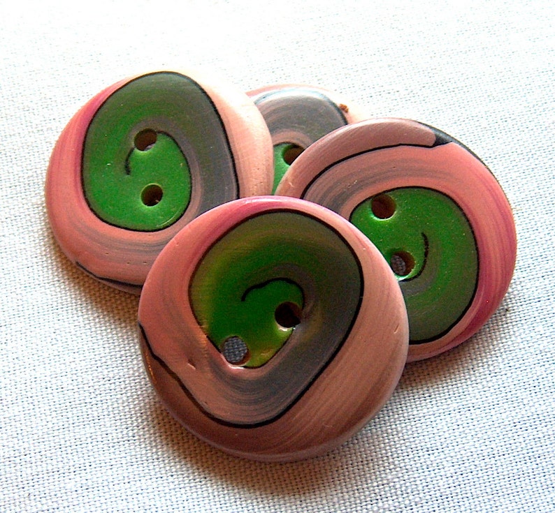 Spiral Buttons Handmade Sewing Buttons Unique Button Big Clay - Etsy