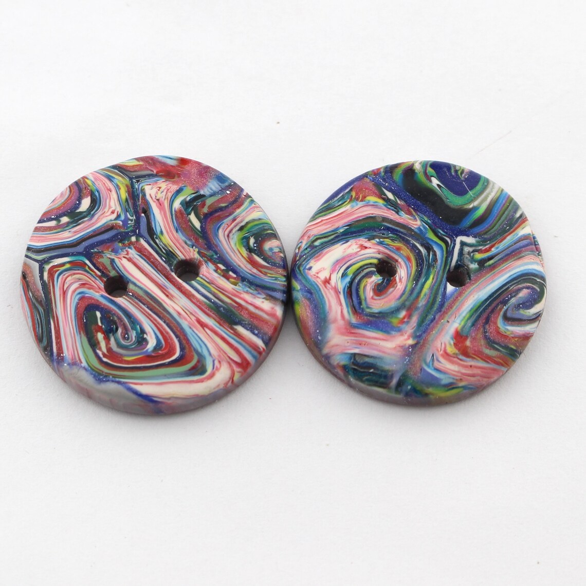 Sampler Large Spiral Buttons Hand Made Buttons Polymer Clay - Etsy