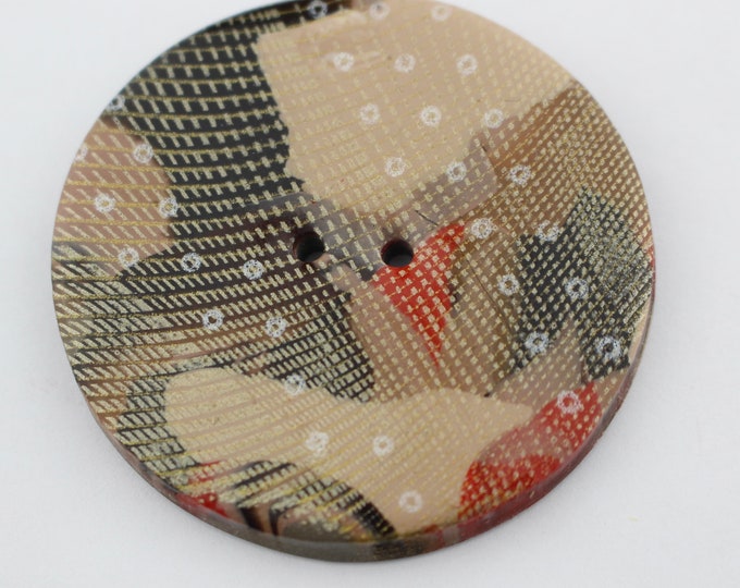 Two Sizes 2 Inch and 1 Inch Brown Art Buttons No. 78 - Etsy